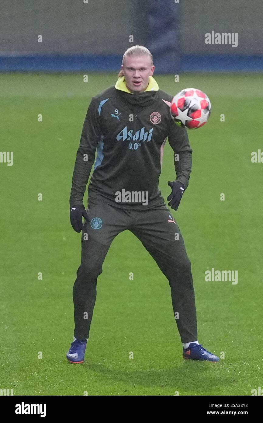 Manchester City's Erling Haaland during a training session at the City ...