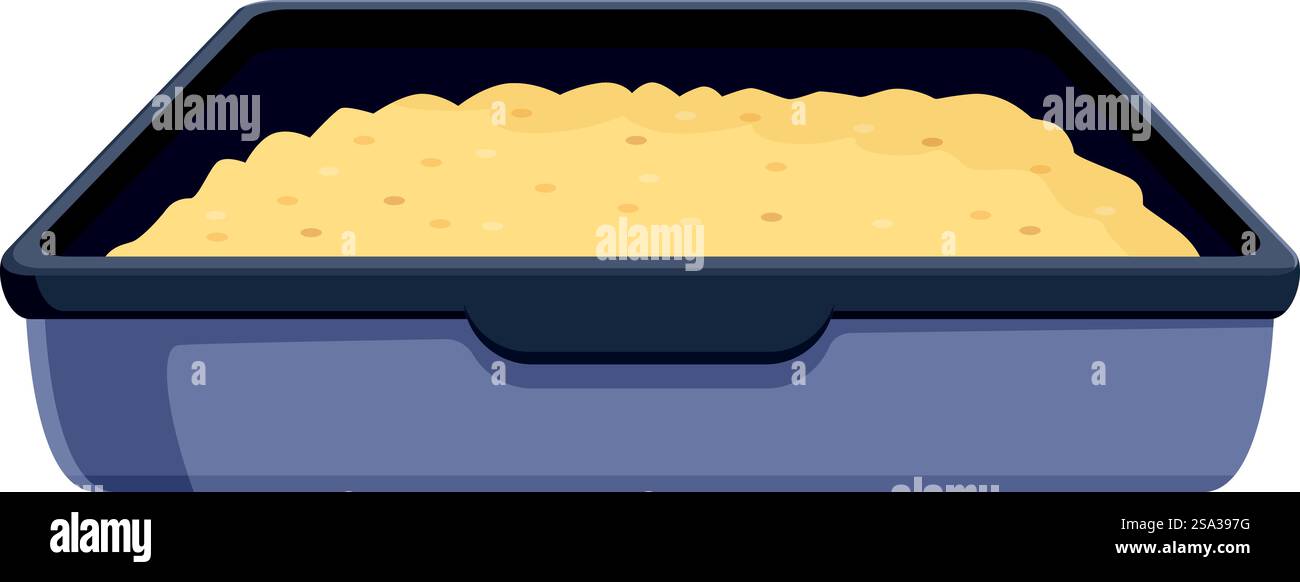 Illustration of raw dough in a rectangular baking tray hi-res stock ...