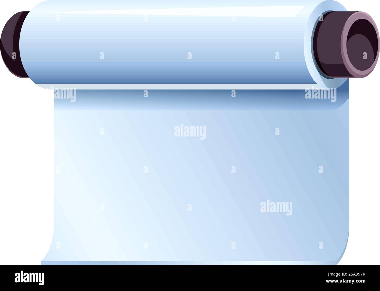 Vector illustration of a blank white paper roll on a clear background ...