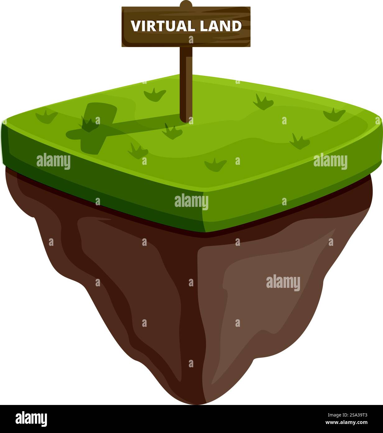 Isometric virtual land concept illustration in a futuristic digital ...