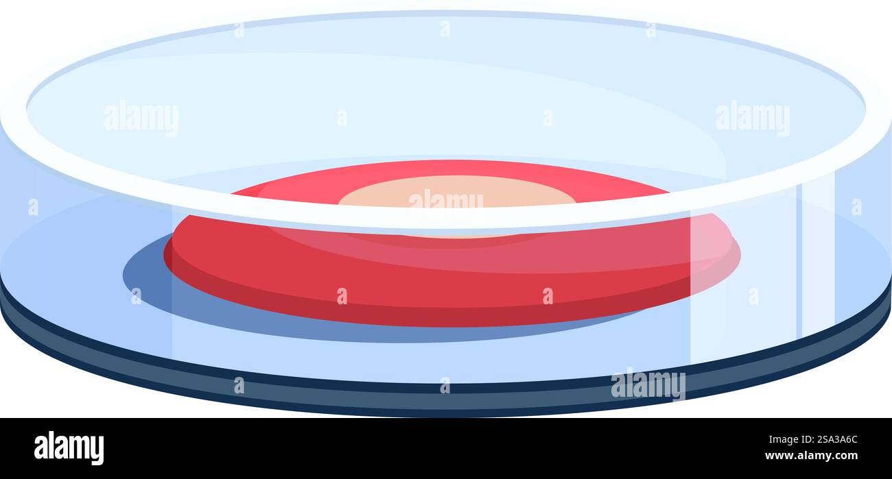 Vector illustration of a petri dish with sample culture isolated on ...
