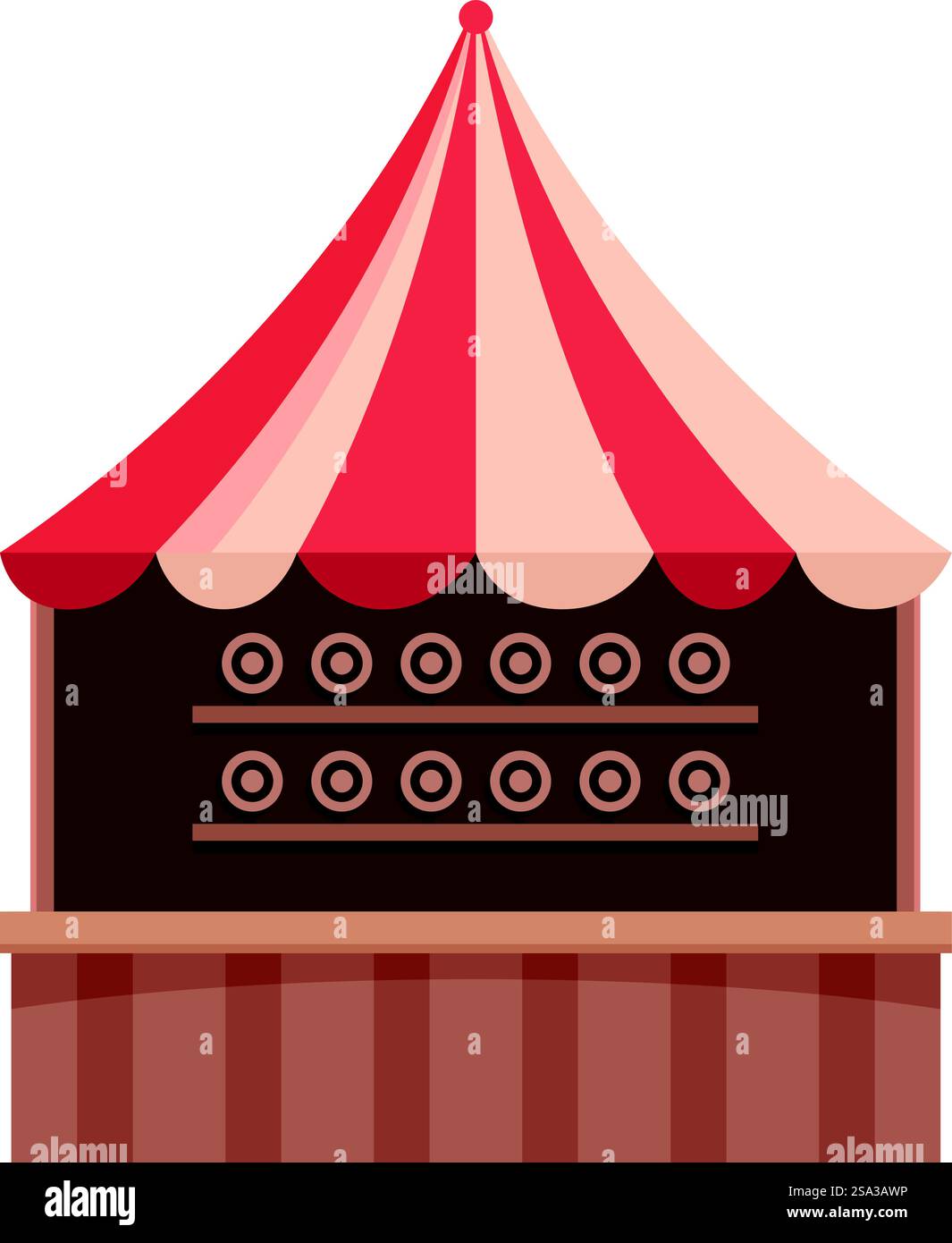 Vibrant vector image showcasing a whimsical carnival food booth with a ...