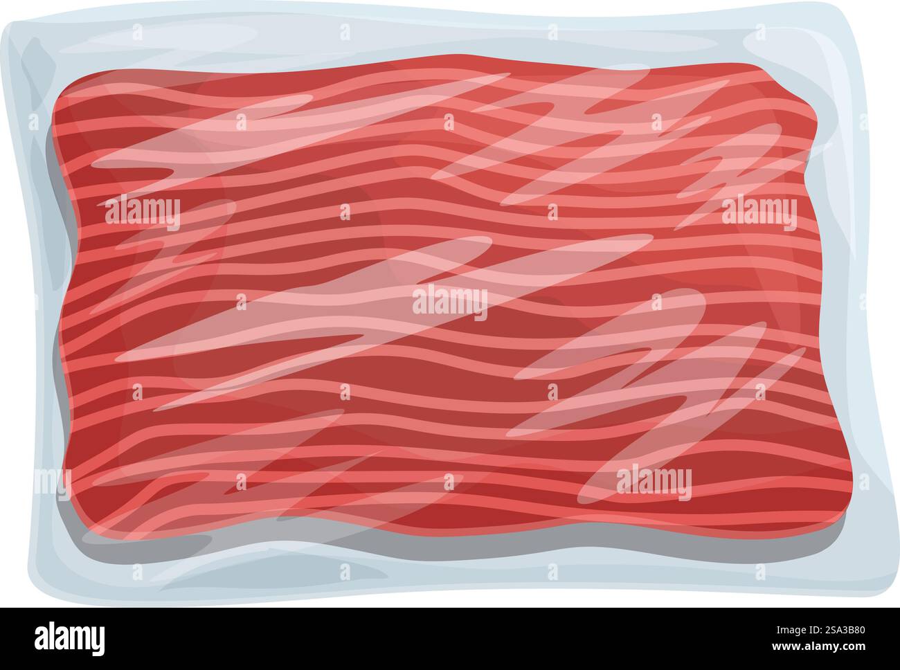 Colorful vector graphic of a vacuumpacked raw salmon fillet, isolated ...