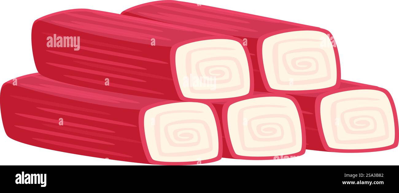 Vector image of stylized imitation crab sticks, perfect for foodthemed ...