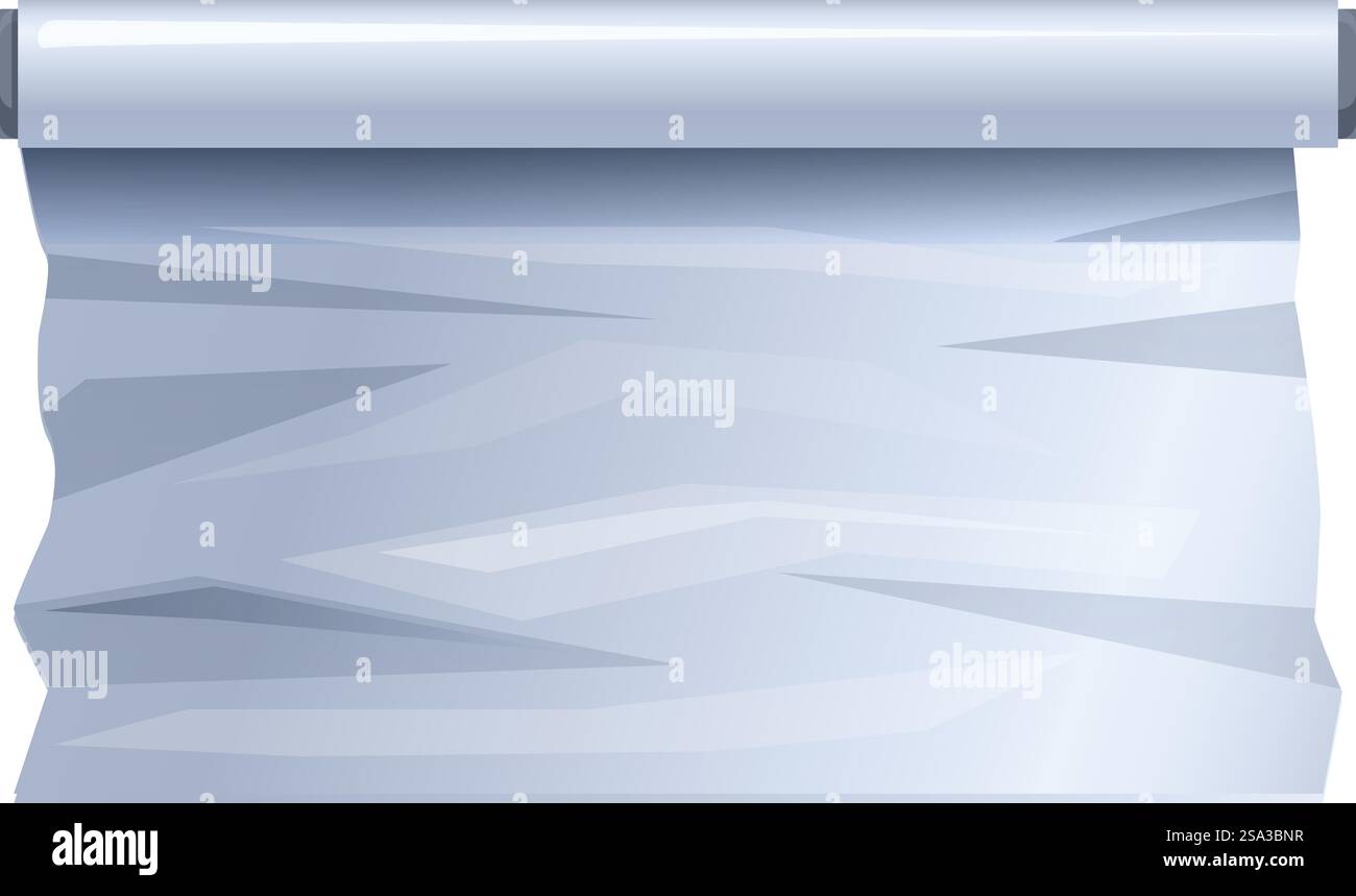 Vector illustration of a crumpled paper poster mockup, isolated on a ...