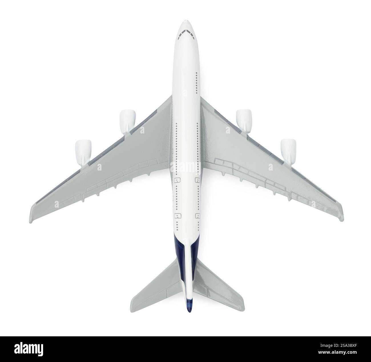 One model of plane isolated on white, top view Stock Photo - Alamy