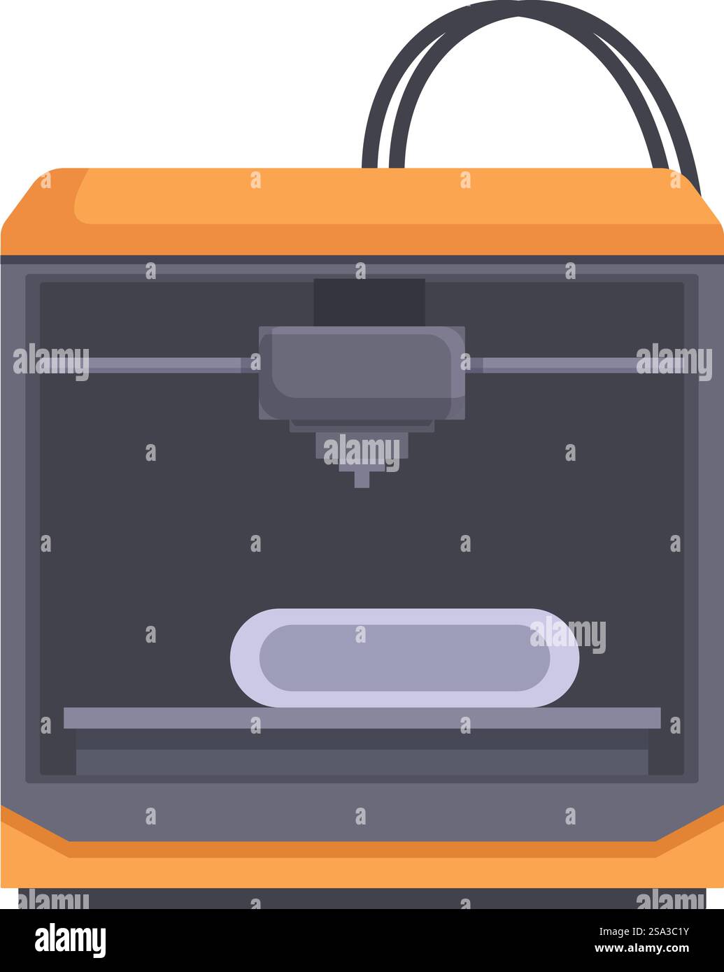 Flat Design Vector Graphic Of A 3d Printer Ideal For Technology And