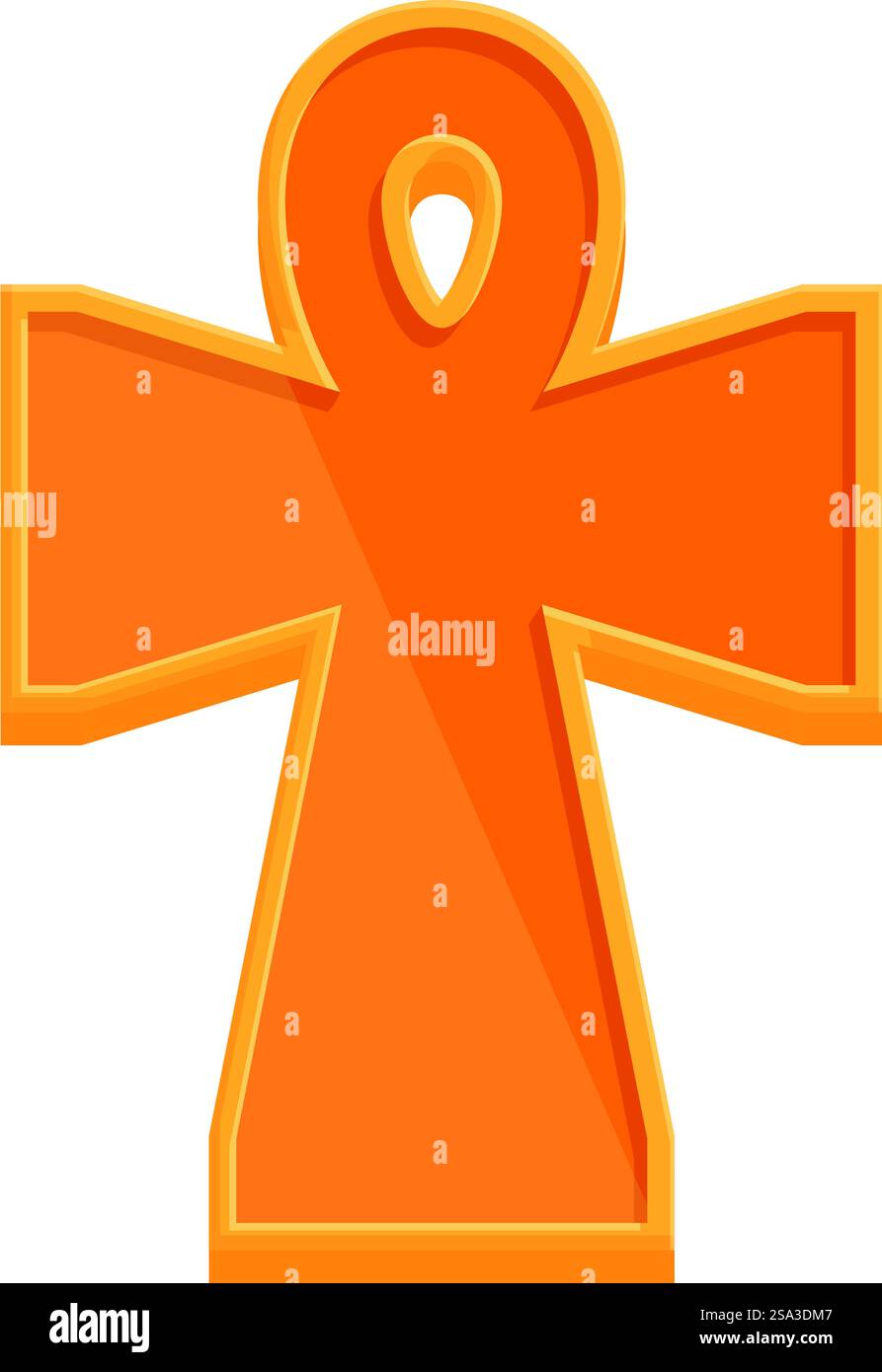 Beautiful golden ankh symbol illustration depicting the ancient ...