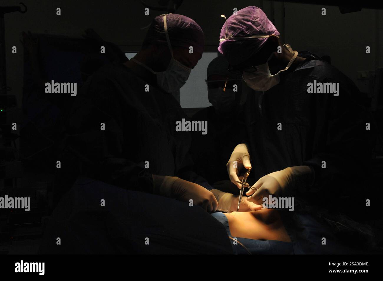 Operating room in pediatric surgery on a child. Pediatric surgery ...