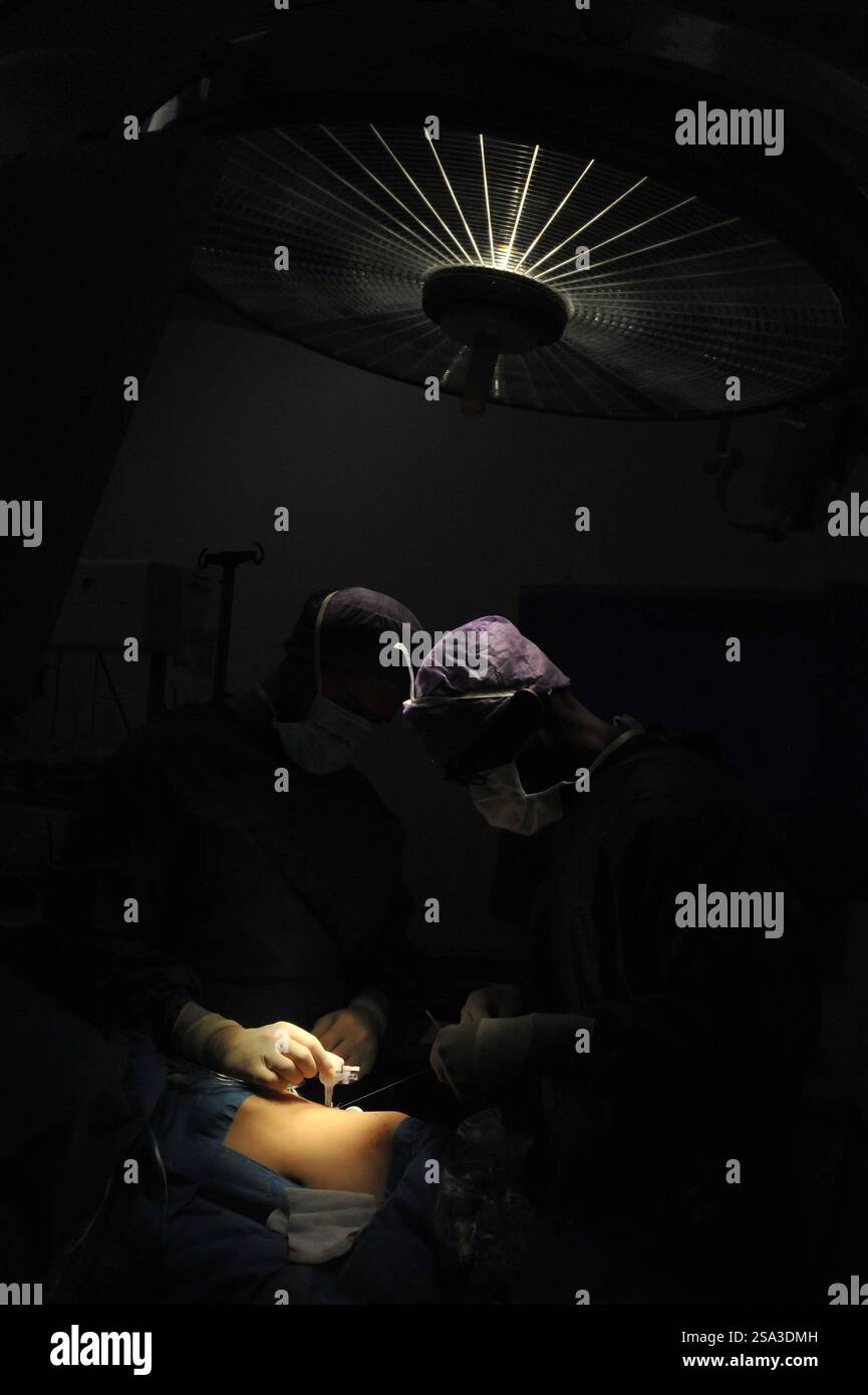 Operating room in pediatric surgery on a child. Pediatric surgery ...