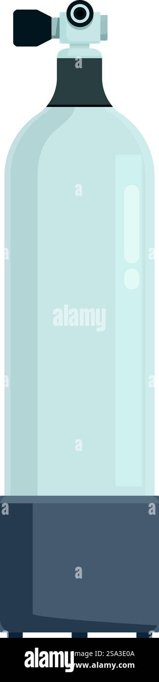 Flat design of a medical oxygen cylinder, depicted on a white ...