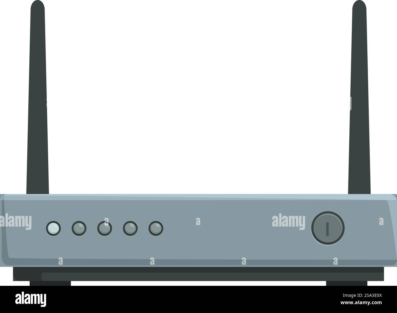 Vector illustration of a modern dualantenna wireless router isolated on ...