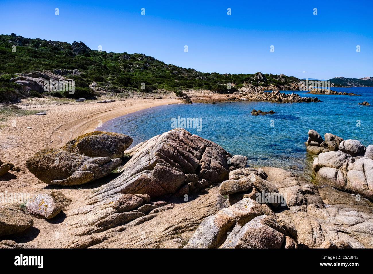 A small bay on the island of Isola Caprera, an island in the Maddalena ...