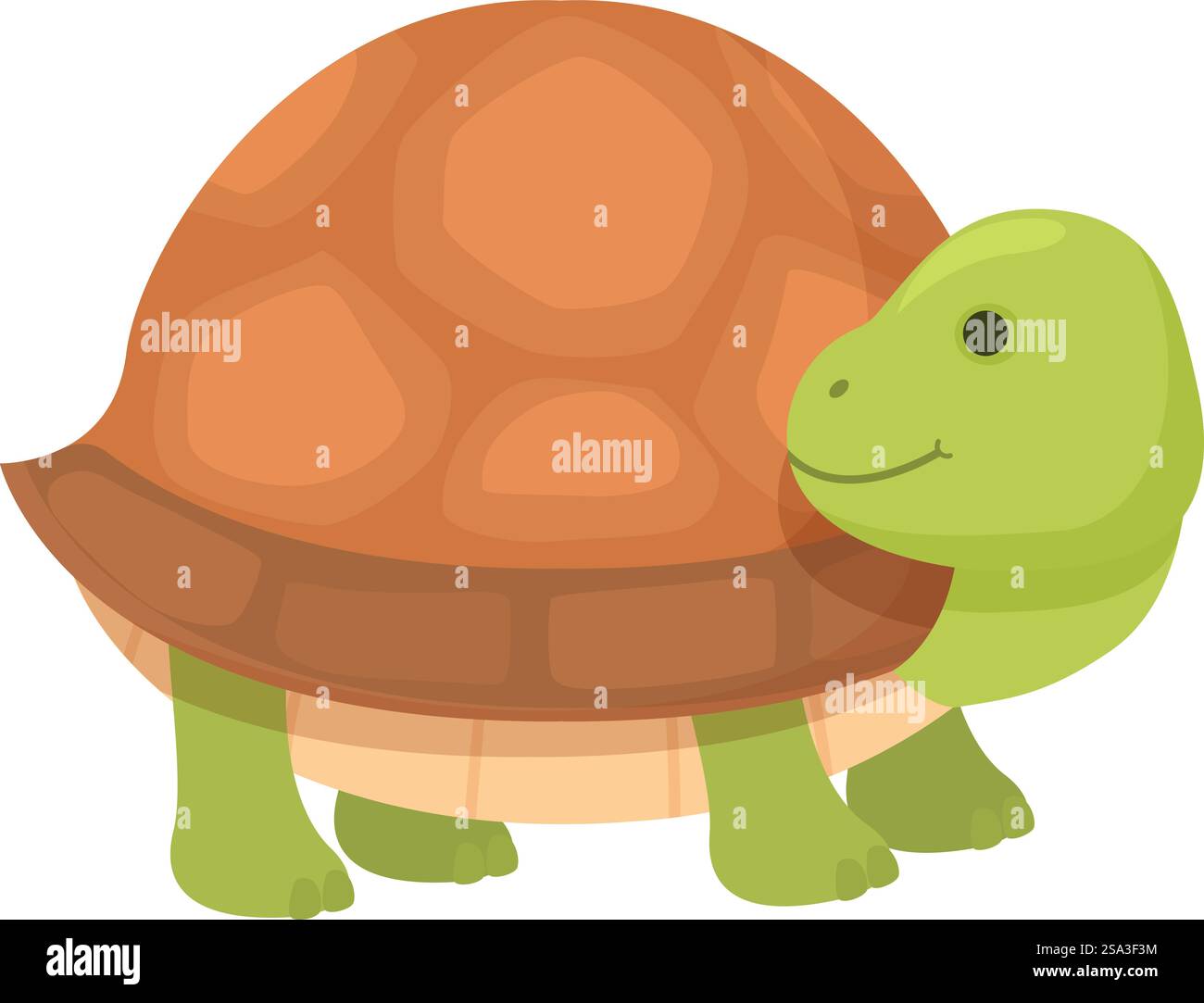 Adorable and cheerful cartoon turtle illustration with smiling and ...