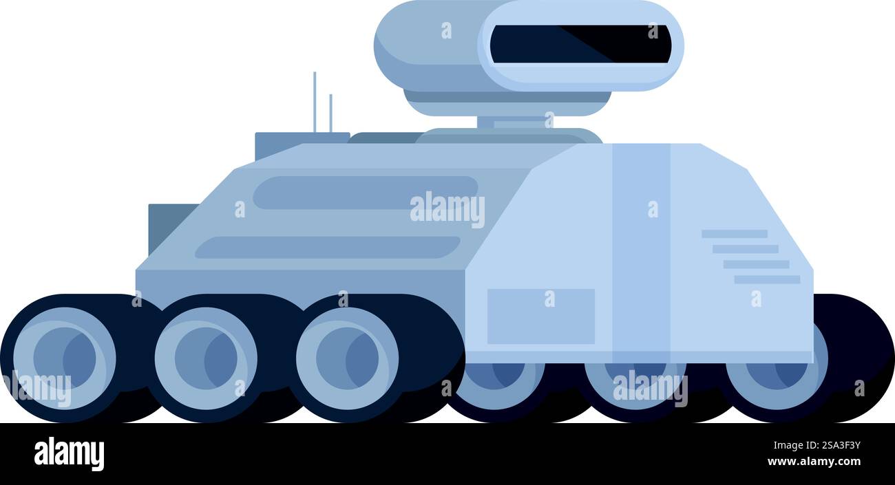 Futuristic military tank vehicle illustration with advanced weaponry ...