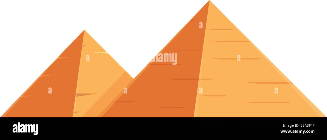 Vibrant, colorful vector illustration of the iconic egyptian pyramids. Cartoon illustration of ...