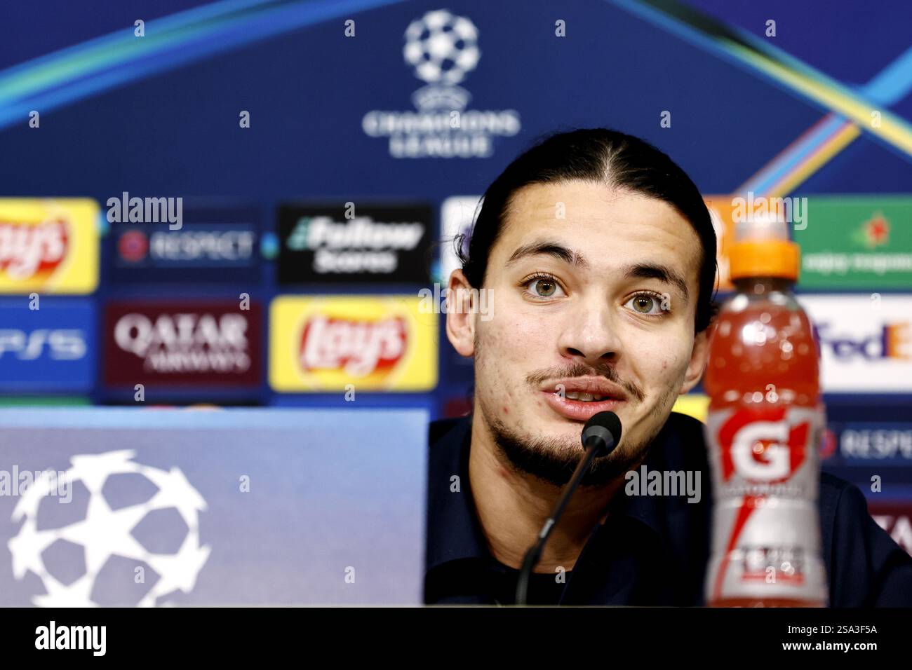 LILLE - Anis Hadj Moussa of Feyenoord during the MD-1 press conference ...