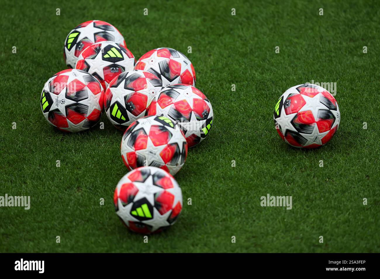 Manchester, UK. 28th Jan, 2025. UEFA Champions League balls during the ...