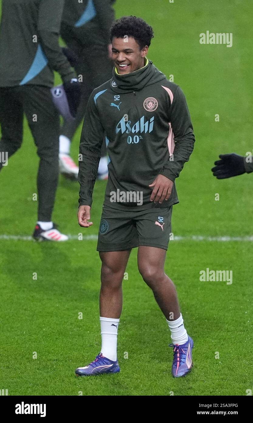 Manchester City's Oscar Bobb during a training session at the City ...