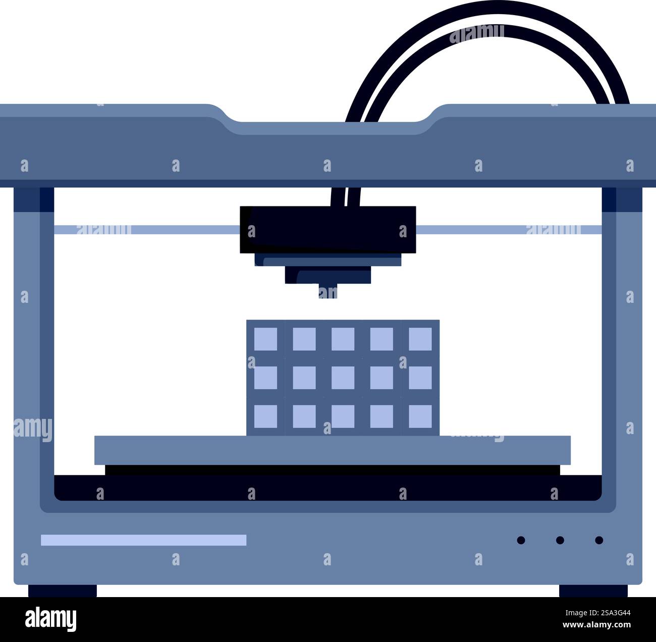 Modern flat design illustration of a 3d printer icon isolated on white ...