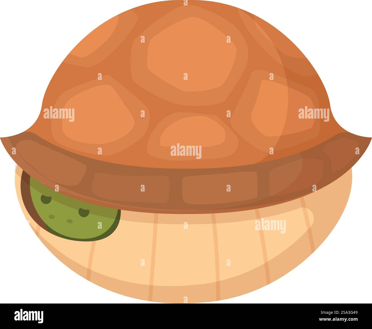 Adorable and playful cartoon turtle character peeking out of its ...