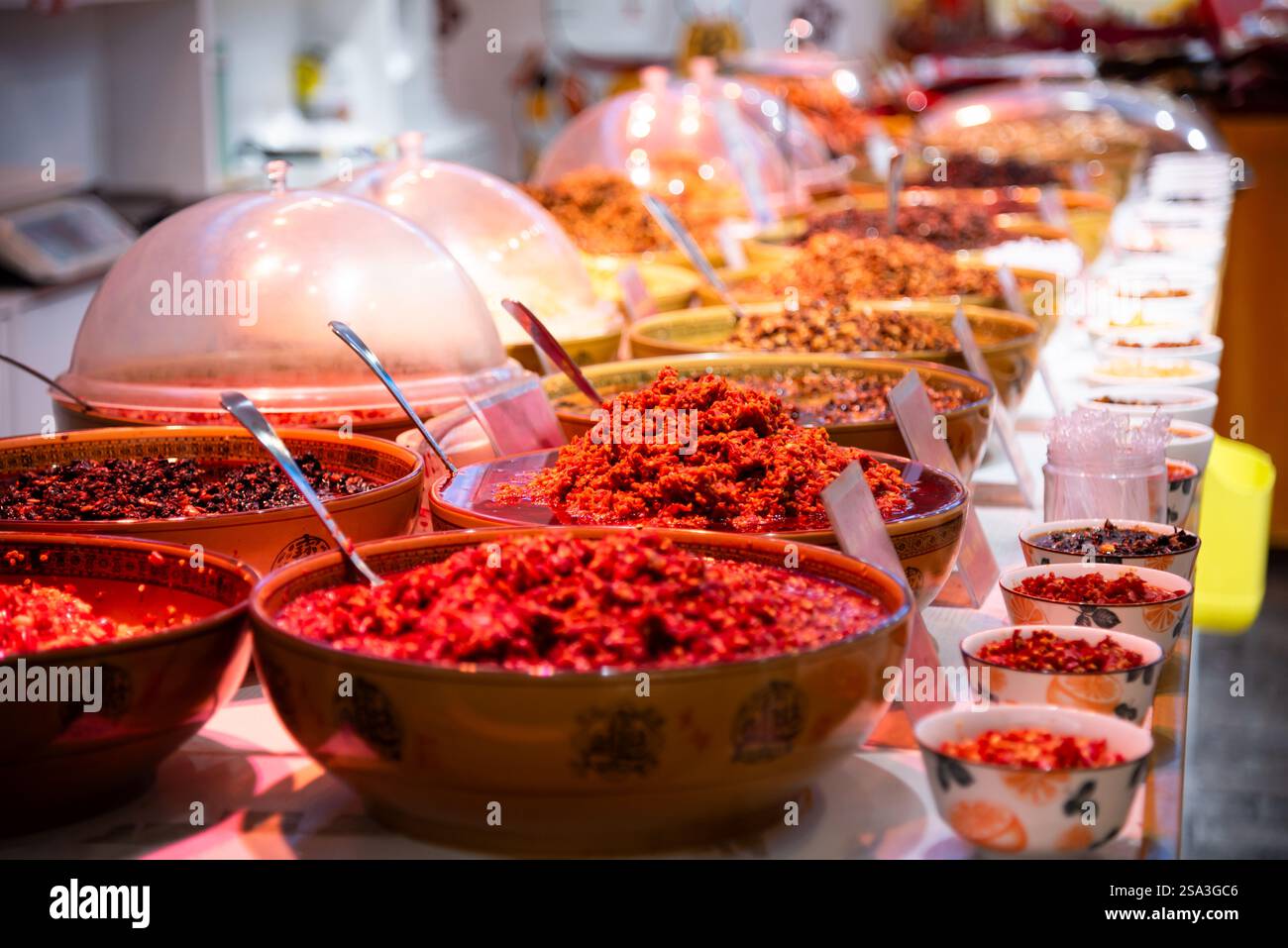Traditional Chinese food scpices, mix of hot peppers Stock Photo - Alamy