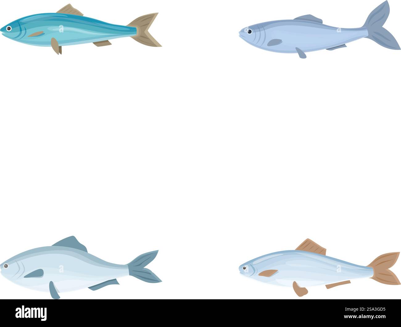 Herring icons set cartoon vector. Fresh raw edible cartoon fish ...