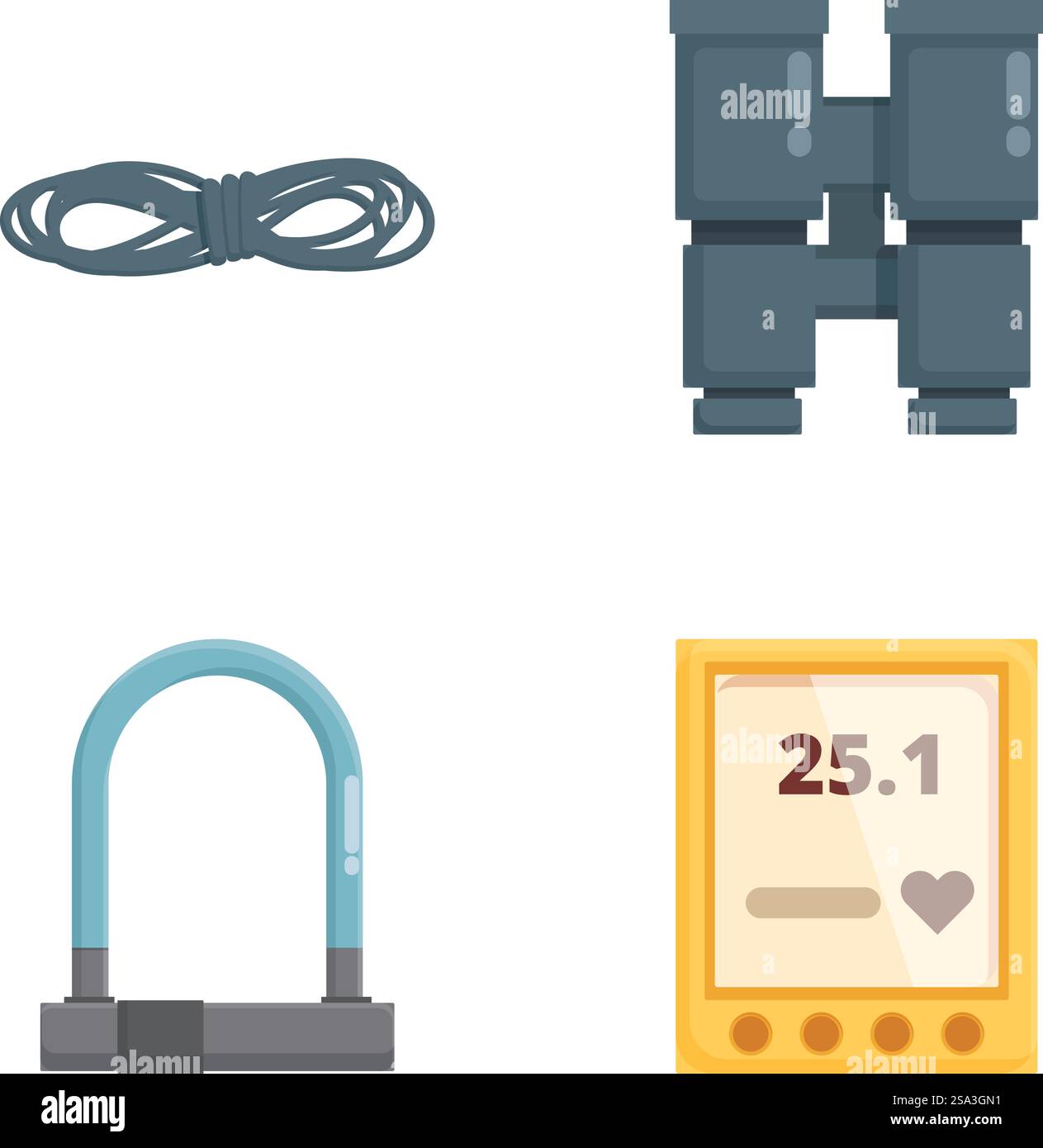 Collection of four flat design icons representing digital devices and ...