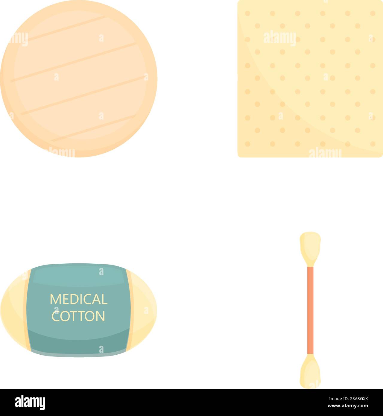 Vector illustration of personal hygiene items including cotton pads ...