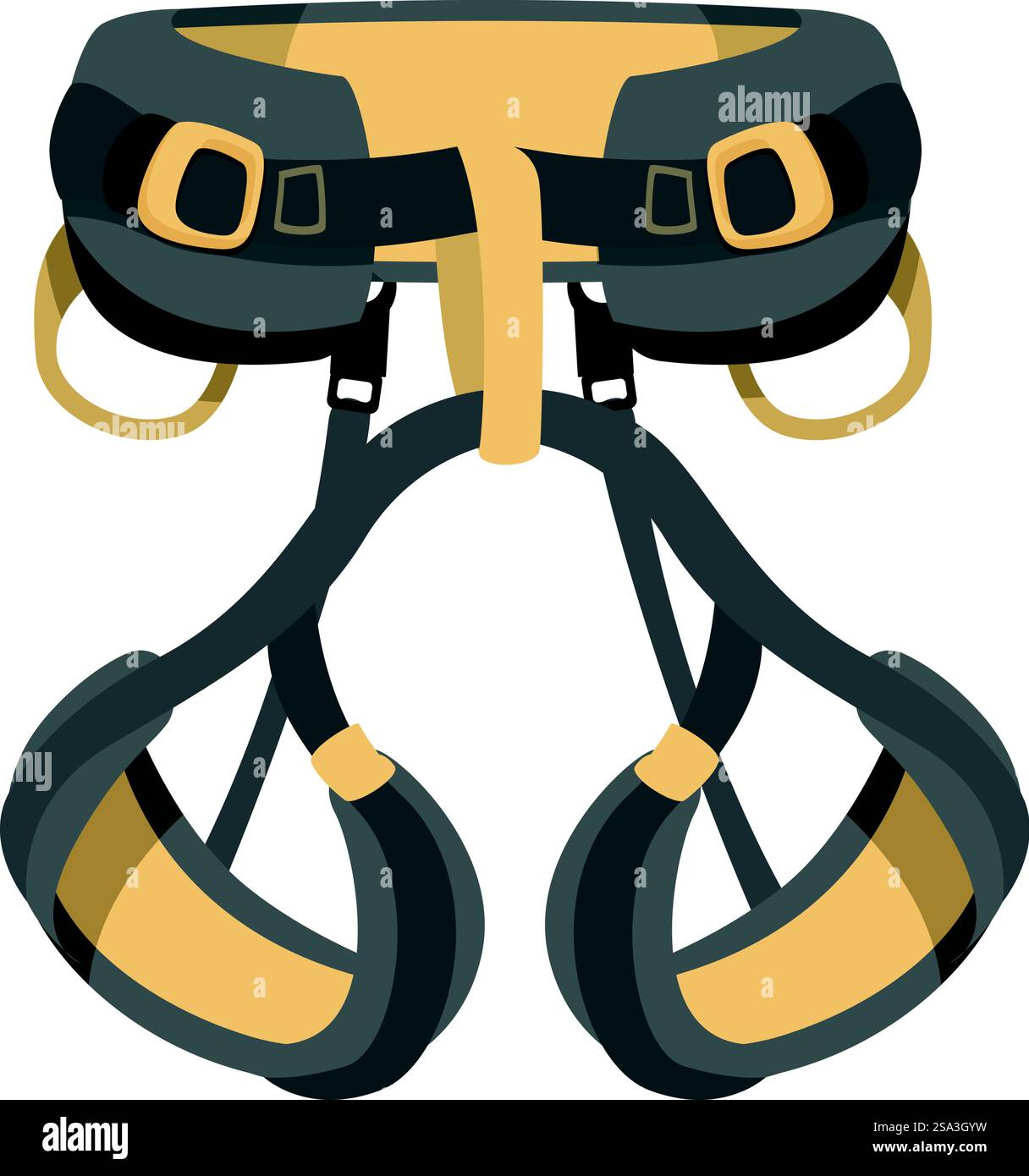 Detailed graphic of a safety harness for rock climbing and ...