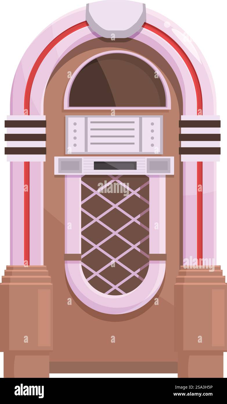 Detailed vintage jukebox vector illustration with retro 1950s classic design hi-res stock ...