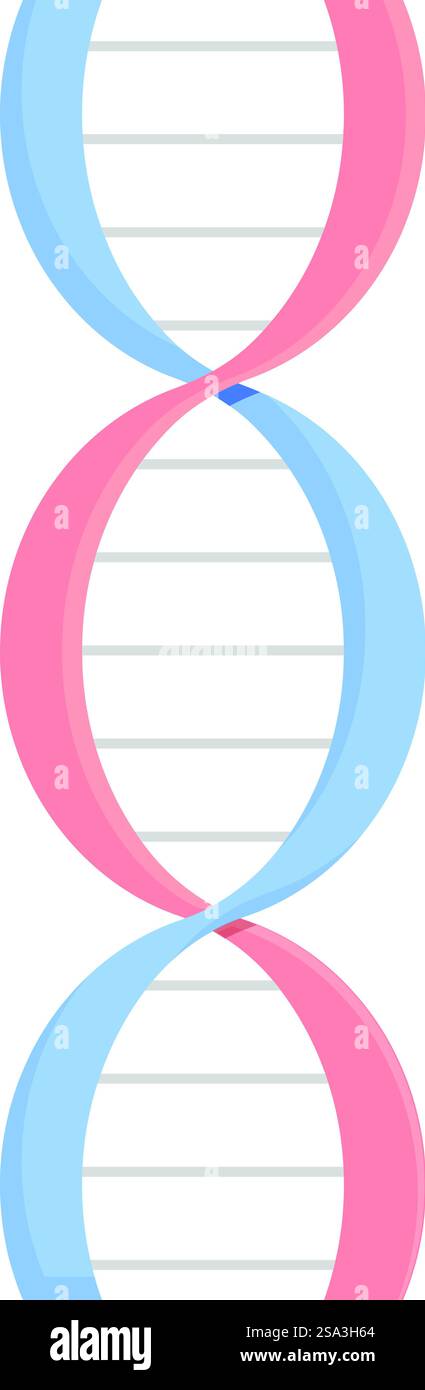 Minimalist illustration of the dna double helix in blue and red ...