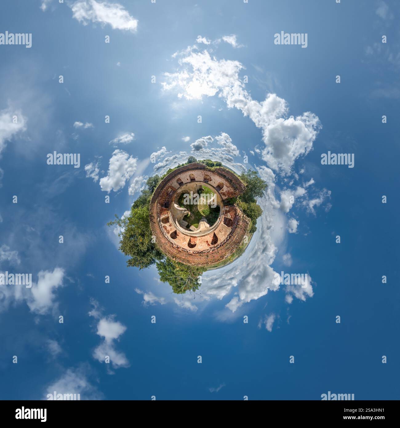 little planet and spherical aerial 360 panorama view on street ancient ...
