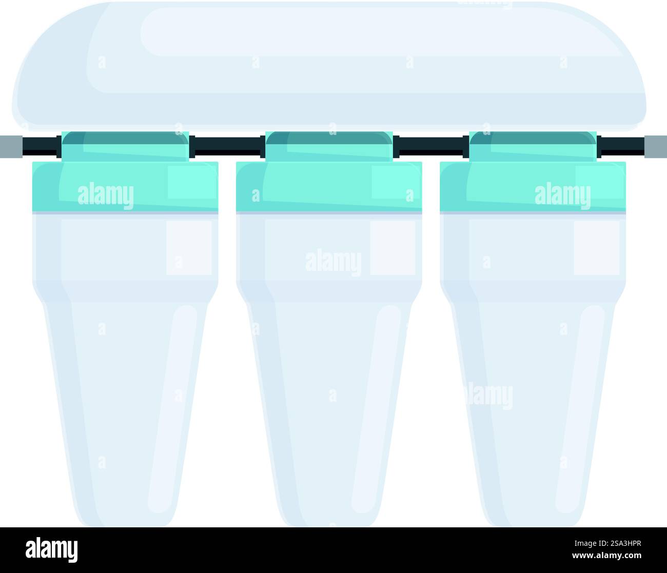 Clean, detailed vector image of three water filter cartridges on a ...