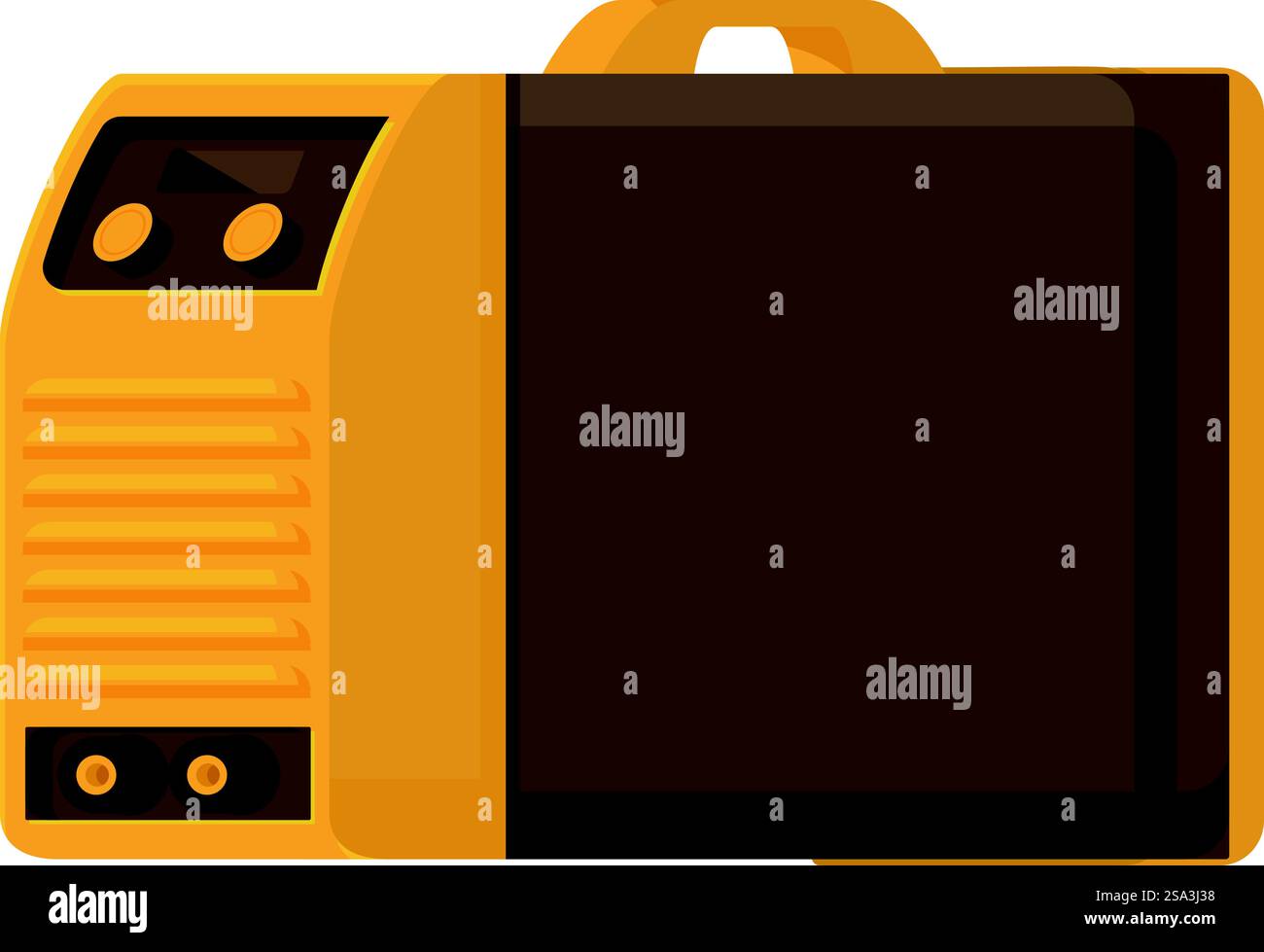 Lively and vibrant cartoon portable generator illustration in flat ...