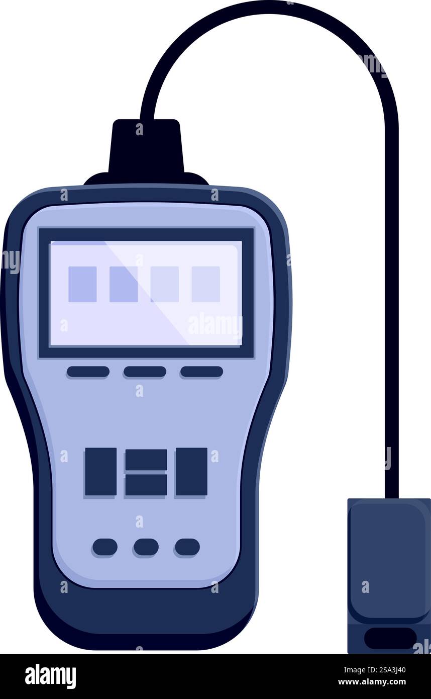 Flat design graphic of a digital multimeter with probe, commonly used ...