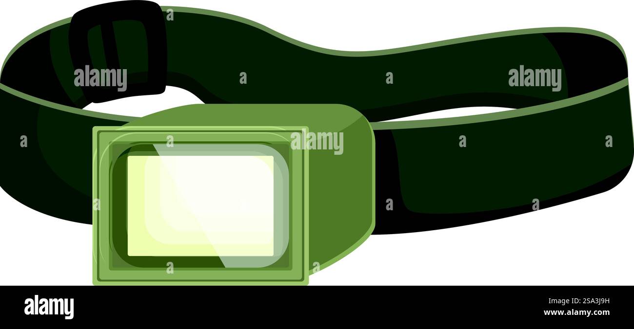Flat vector illustration of a green military belt with a secure buckle ...