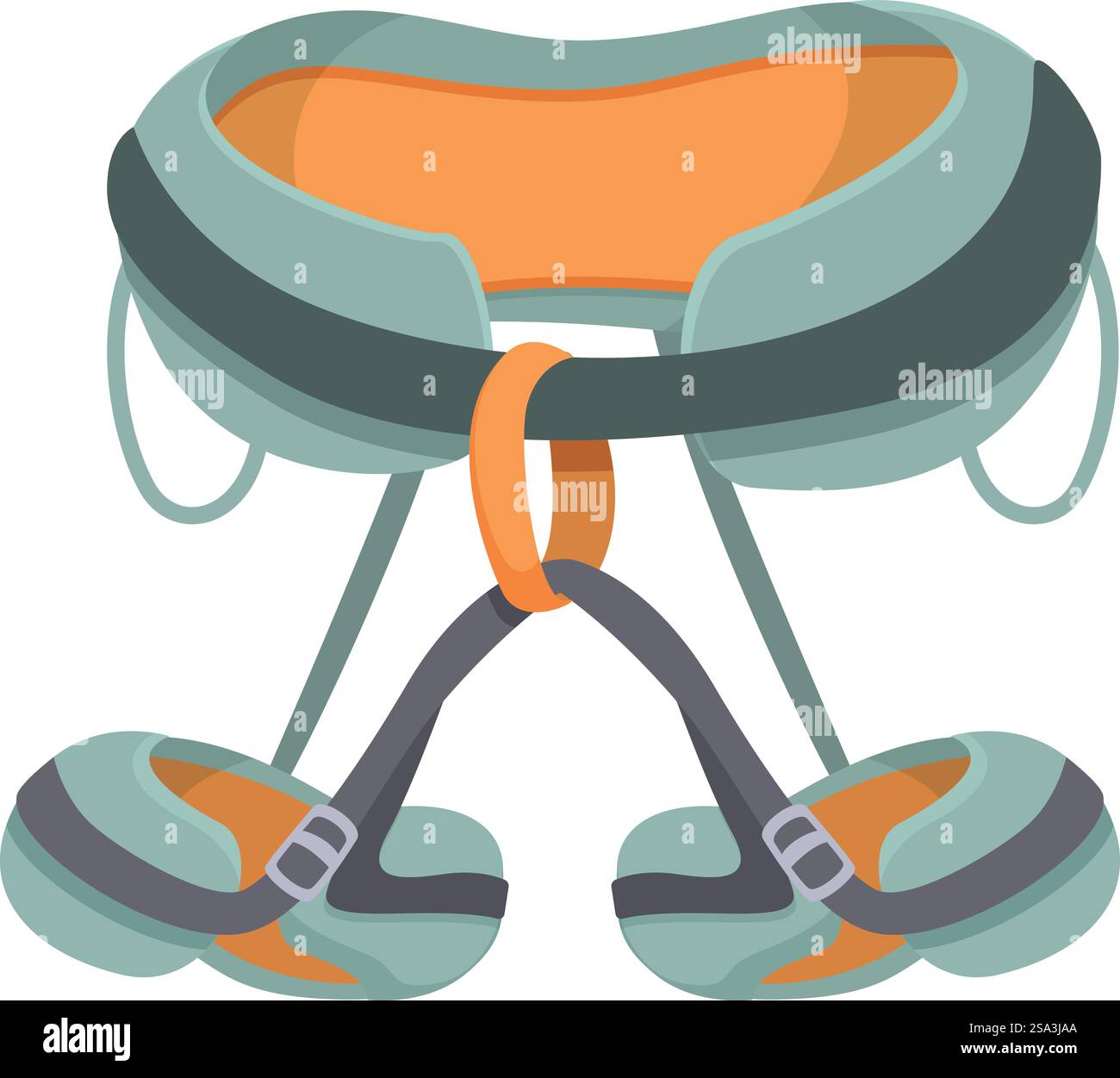 Colorful cartoon climbing harness illustration with adjustable webbing ...