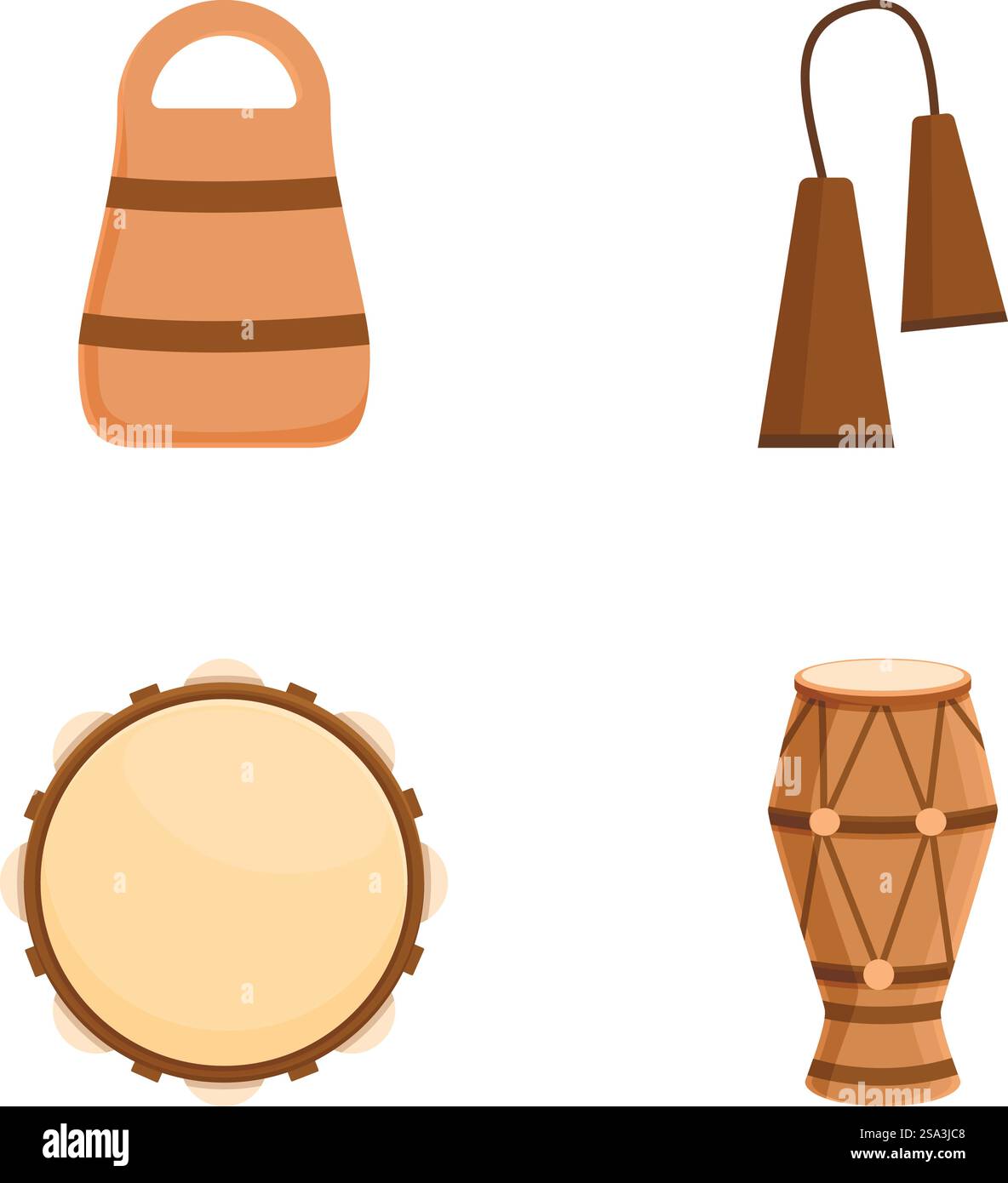 Vector illustrations of traditional drums and colorful bags on a white ...