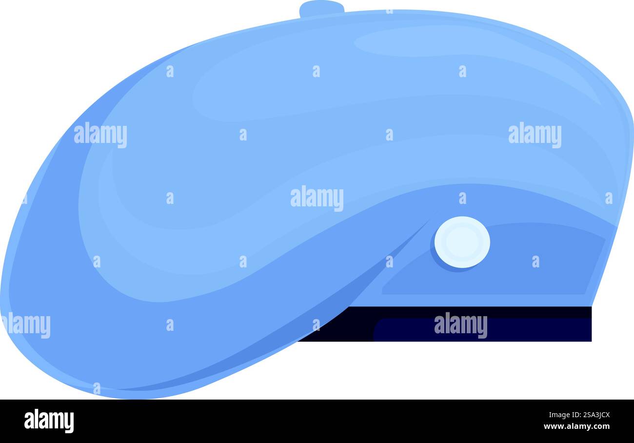 Vector illustration of a traditional blue beret, isolated on a white ...