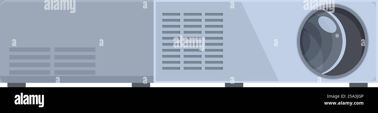 Flat design vector of a sleek, contemporary projector isolated on a ...