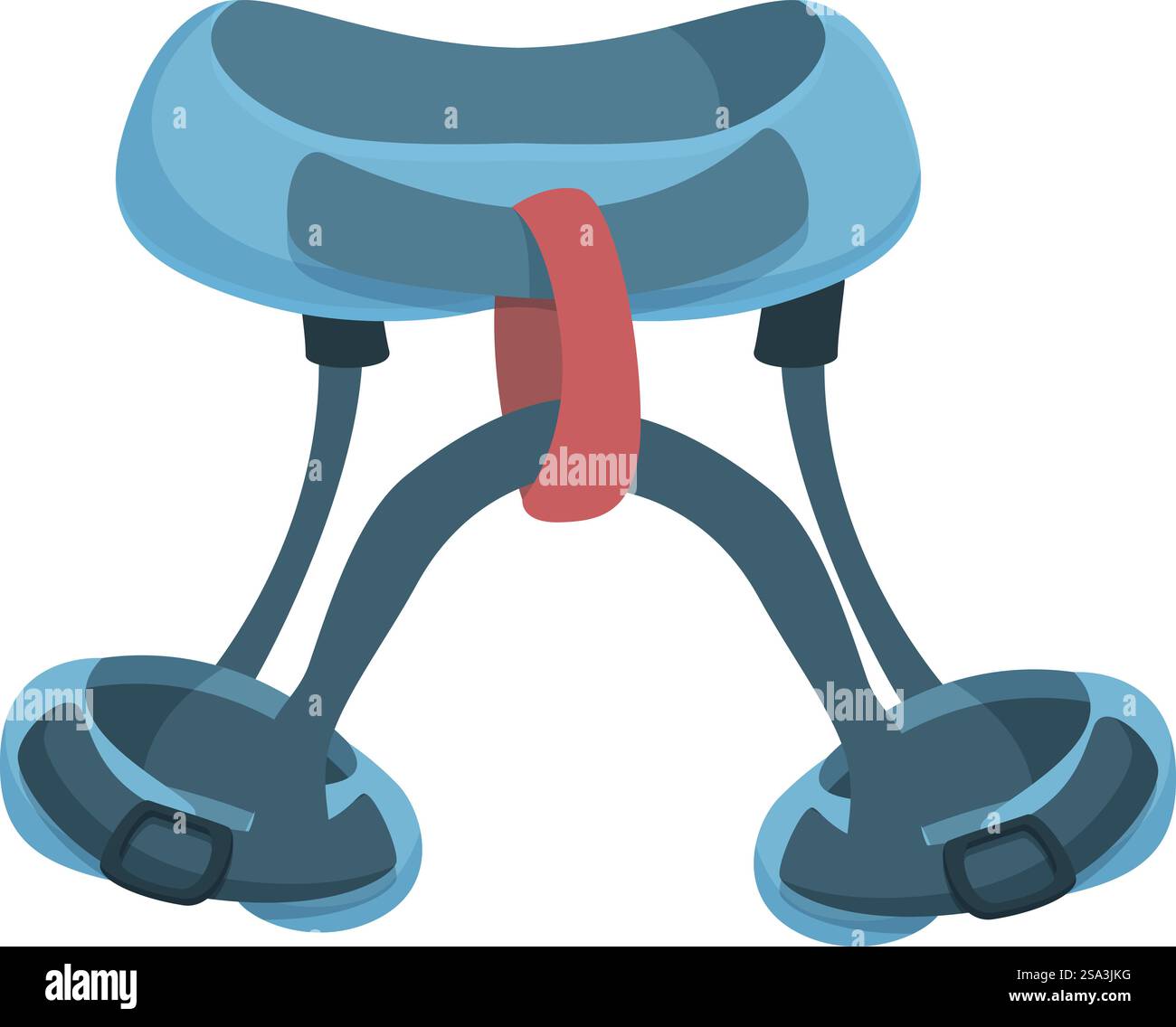 Colorful illustration of a twolegged robot walker with a blue seat and ...