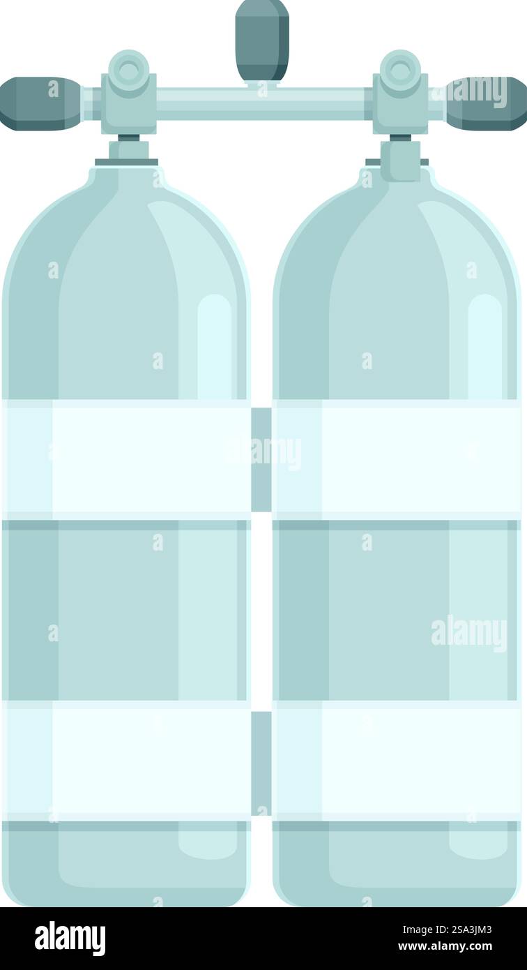 Vector illustration of twin scuba tanks isolated on white background ...
