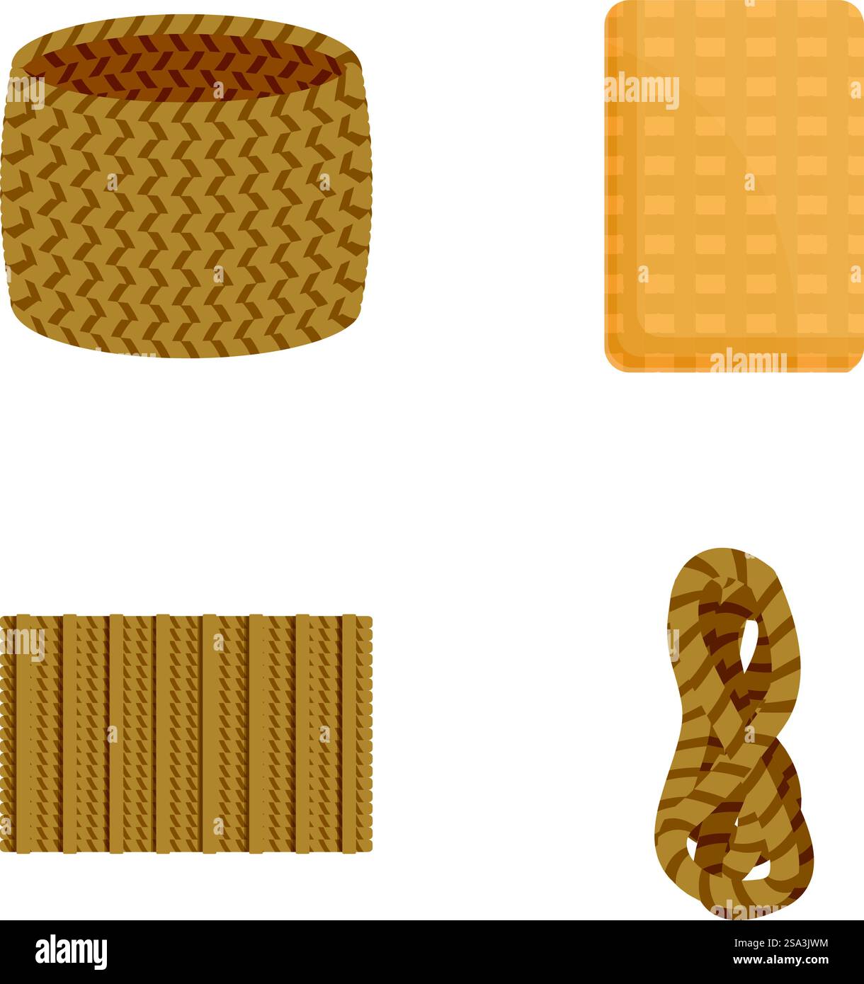 Collection of four different brown woven textures and patterns suitable ...