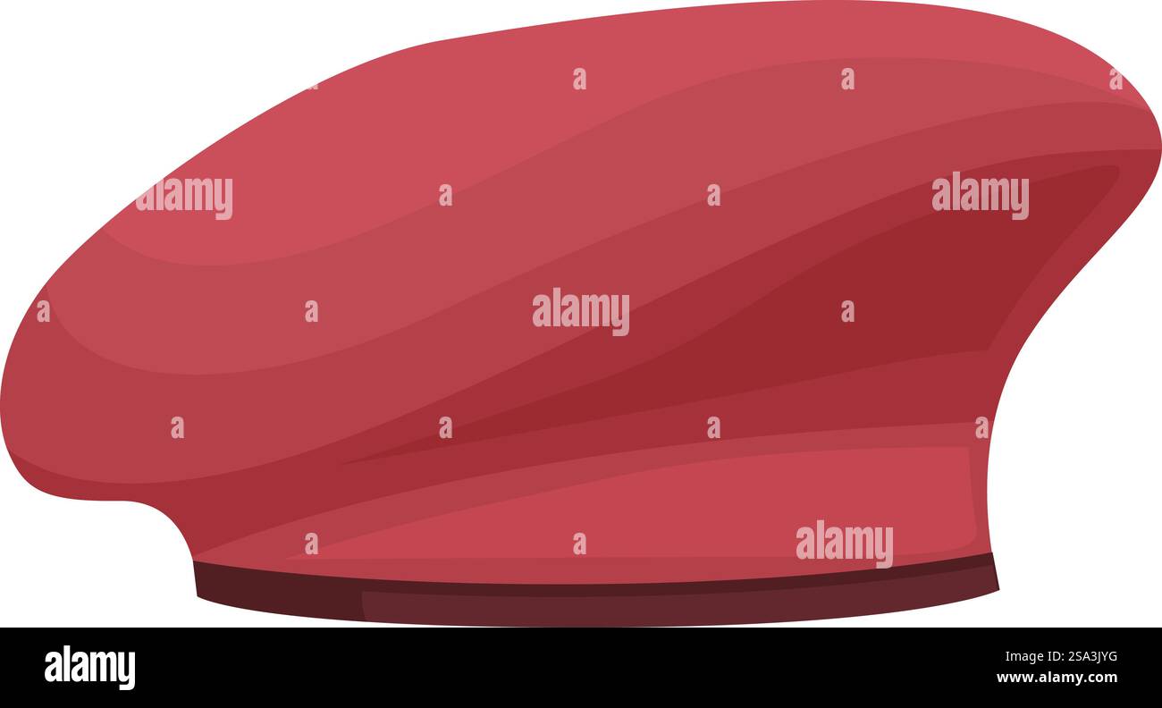 Stylish, red french beret captured in high detail against a clean ...