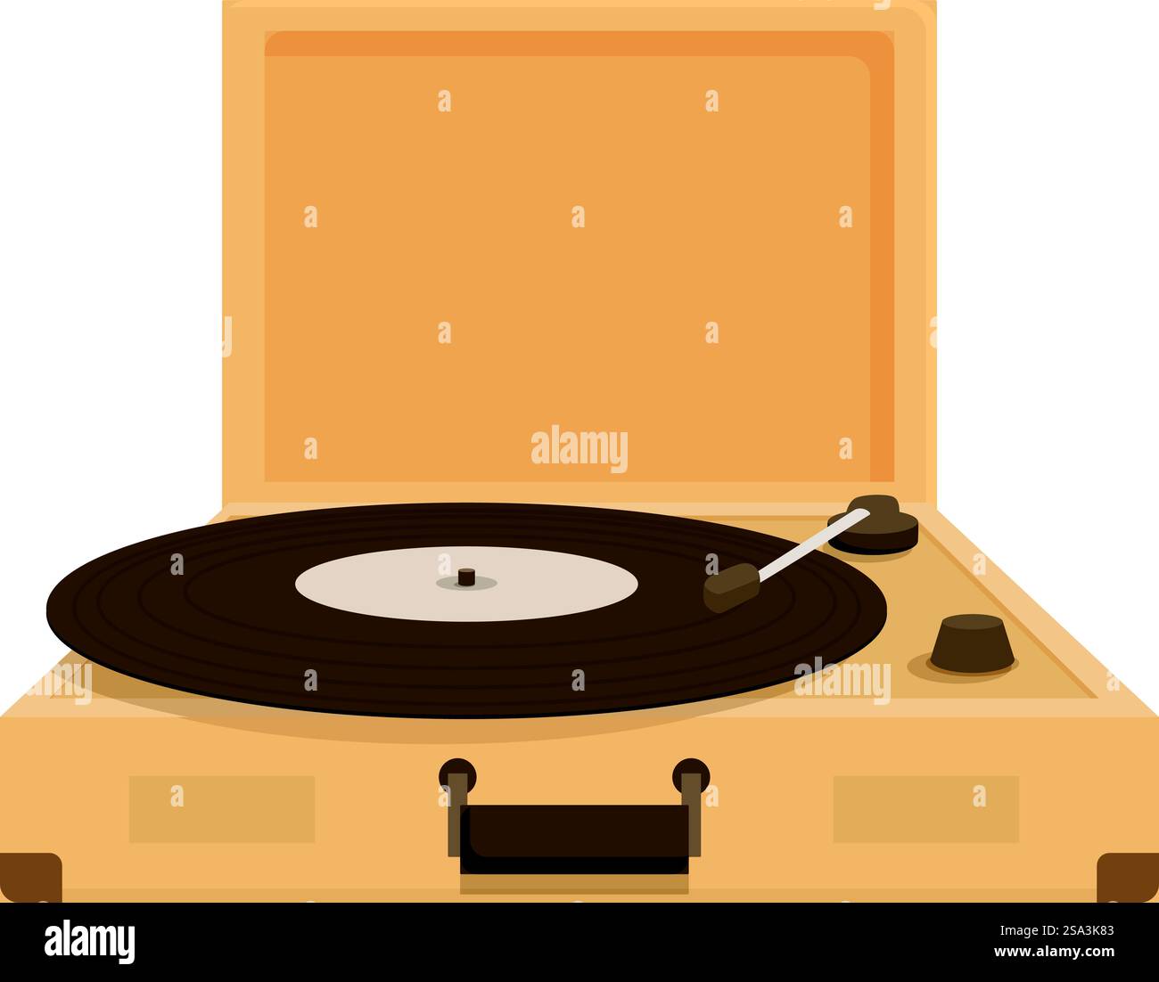 Detailed vintage turntable illustration with retro design hi-res stock ...
