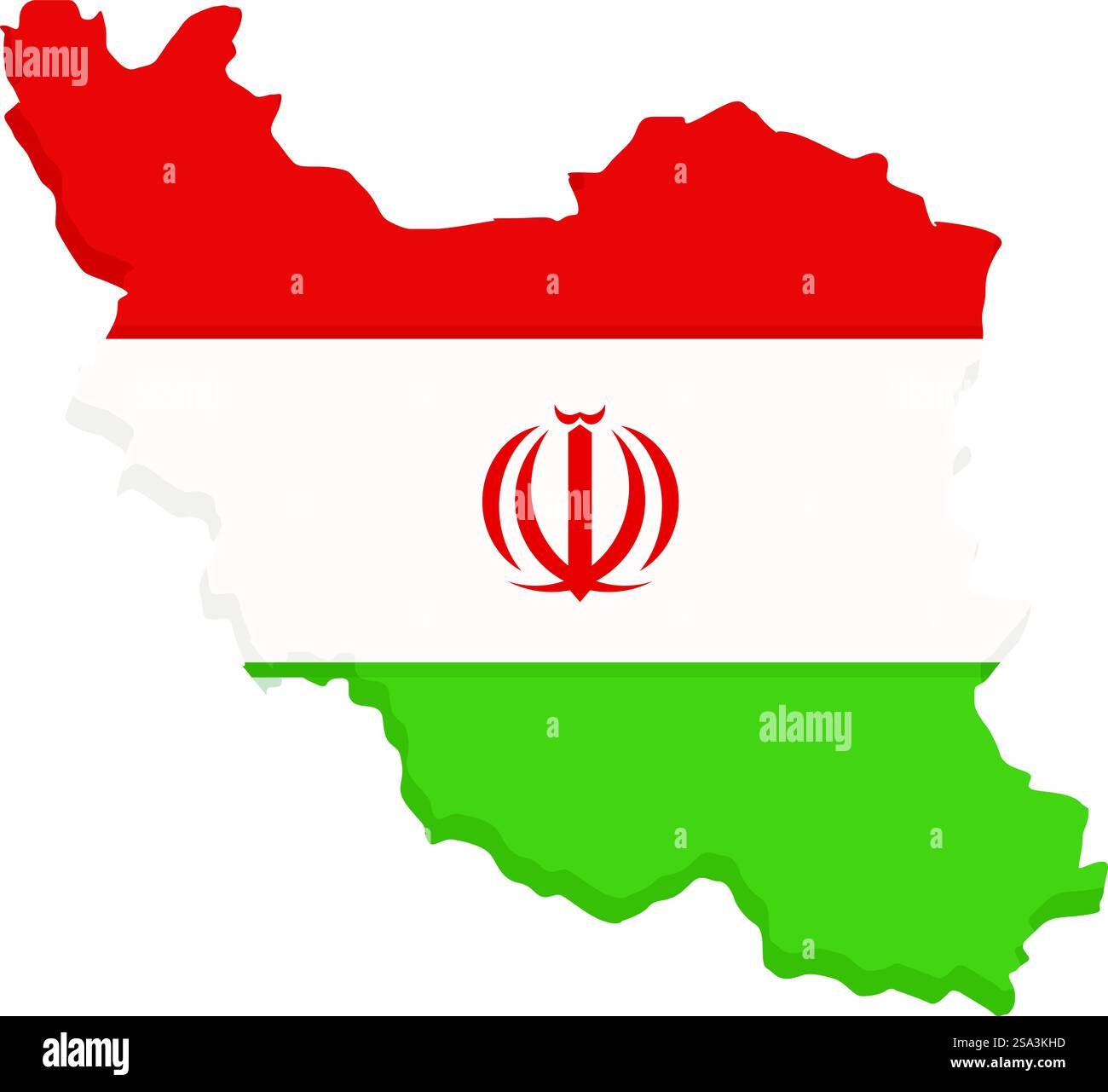 Graphical illustration of iran’s map outlined with the iranian flag ...