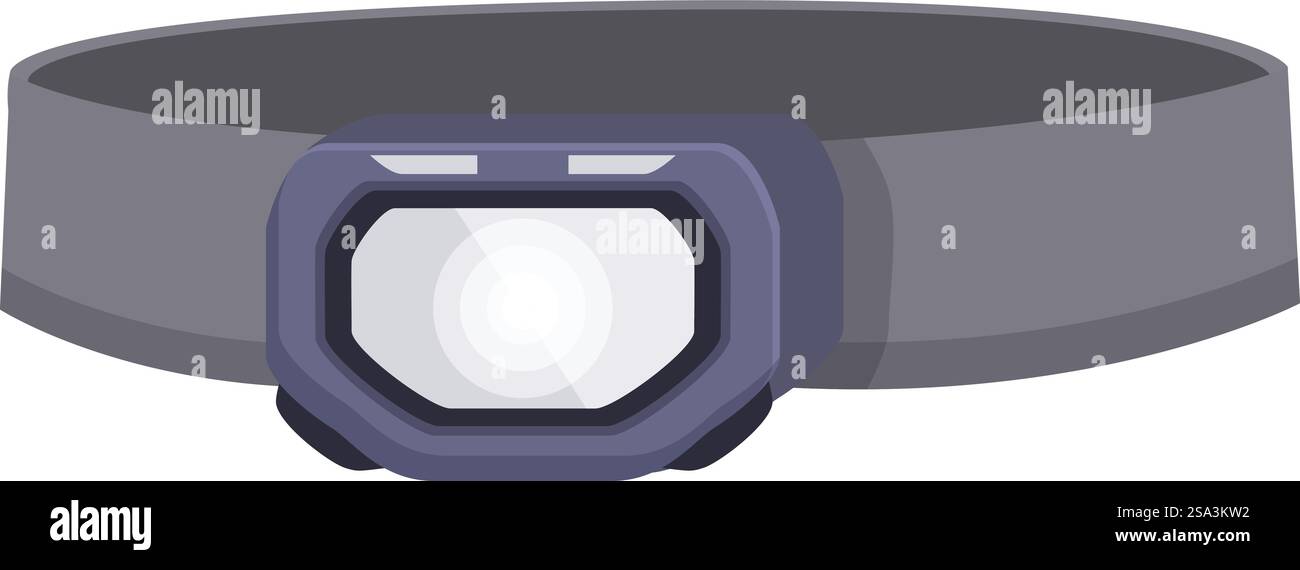 Vector illustration of a modern led headlamp, perfect for outdoor ...