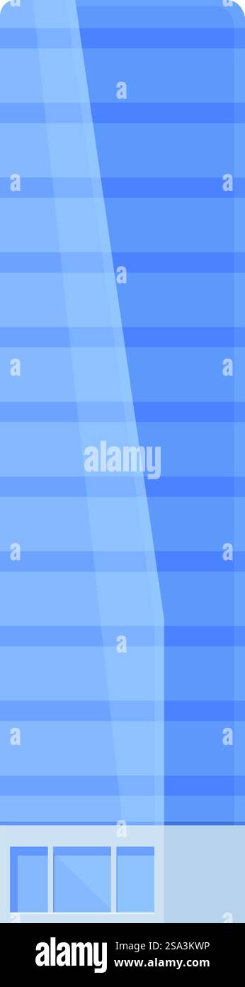 Graphic vector of a tall blue skyscraper with clean lines and ...