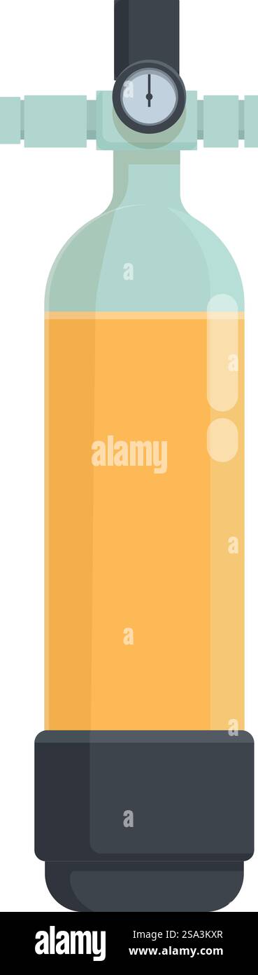Flat vector design of a medical oxygen tank with gauge and valve ...